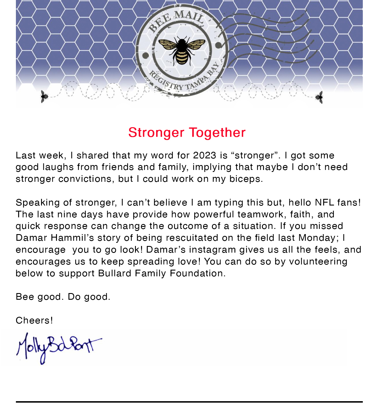 beeMAIL: Stronger Together - Registry Tampa Bay